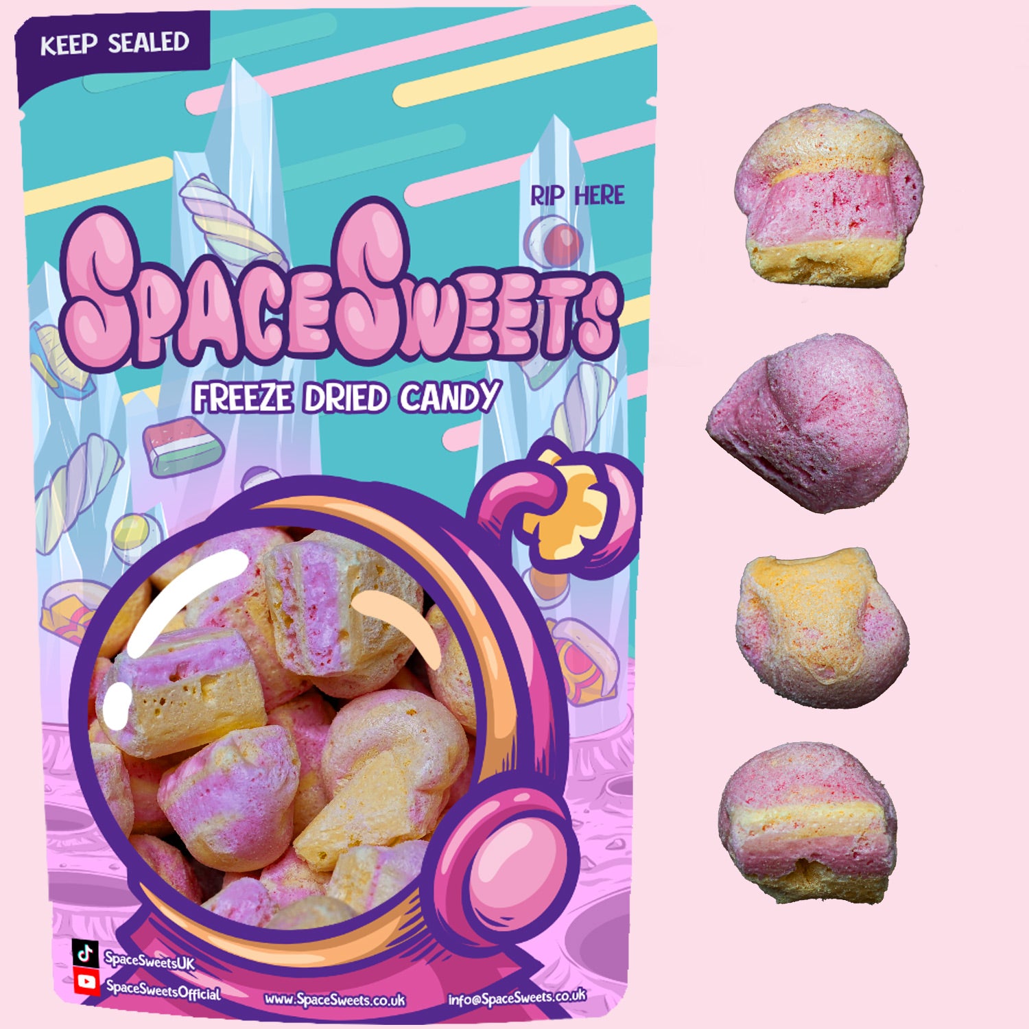Freeze Dried Fruit Moons - SpaceSweets Freeze Dried Sweets UK