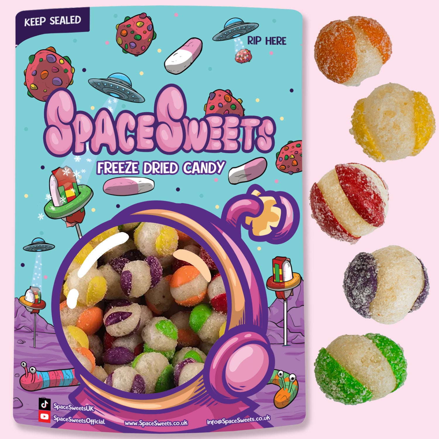 Freeze Dried Mega Sour Fruit Comets - SpaceSweets UK Freeze Dried ...