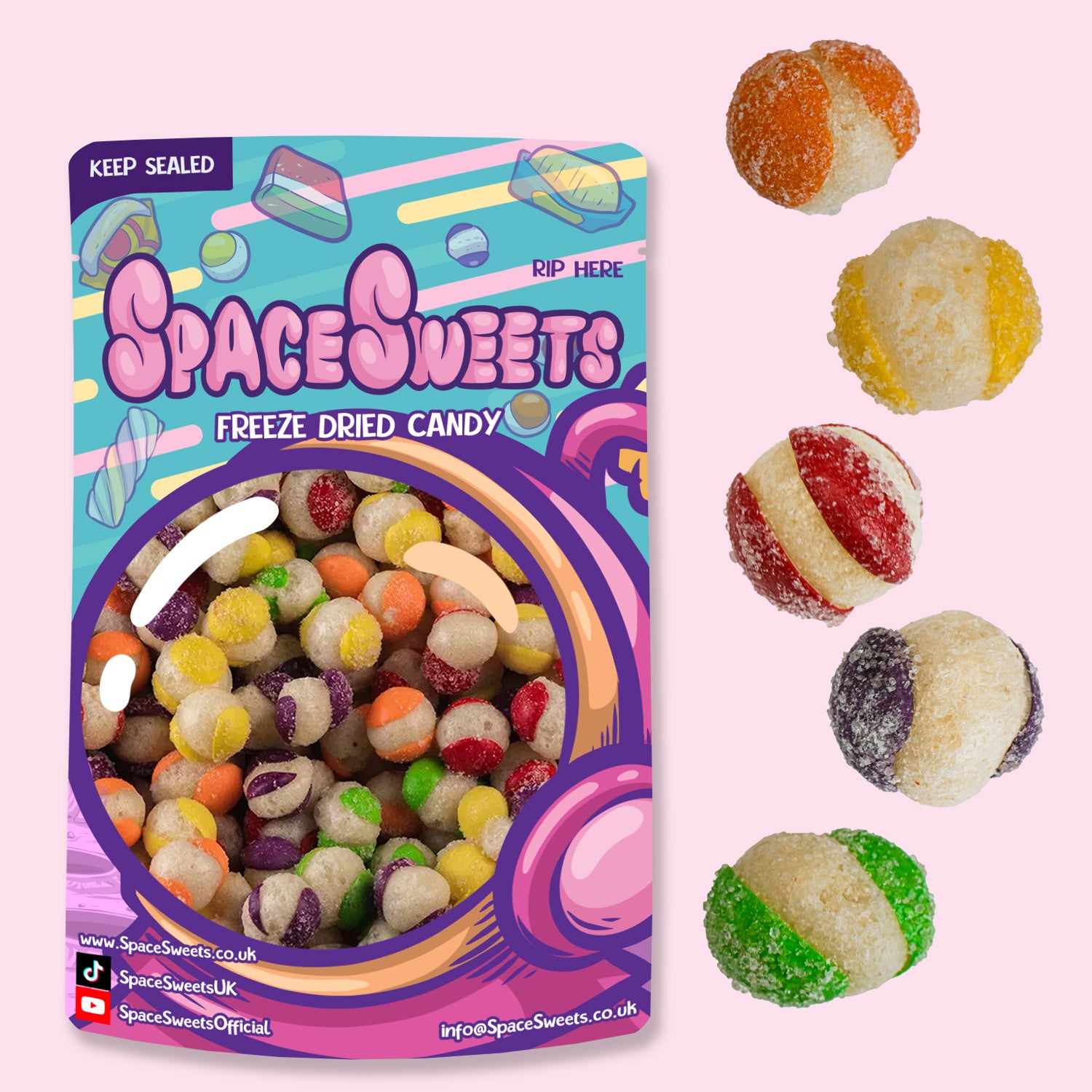 Freeze Dried Mega Sour Fruit Comets - SpaceSweets UK Freeze Dried ...